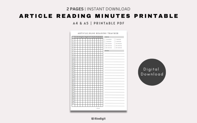Article Reading Minutes Printable - Riodigit: Design assets Printables ...