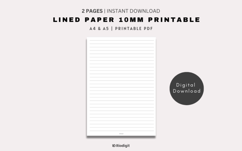 Lined Paper 10mm Printable - Riodigit: Design assets Printables, Social ...