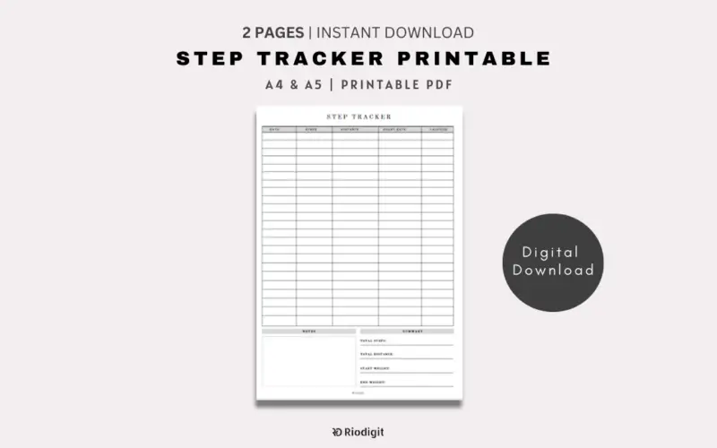 Step Tracker Printable - Riodigit: Design assets Printables, Social ...