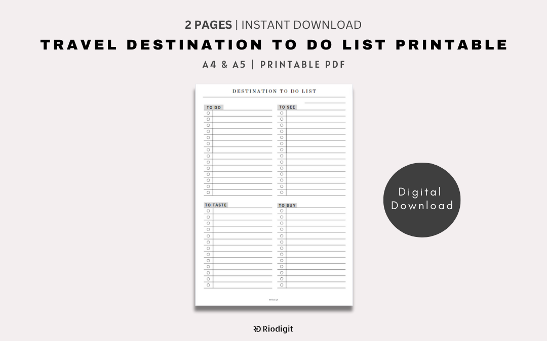 Travel Destination To Do List Printable - Riodigit: Design assets ...