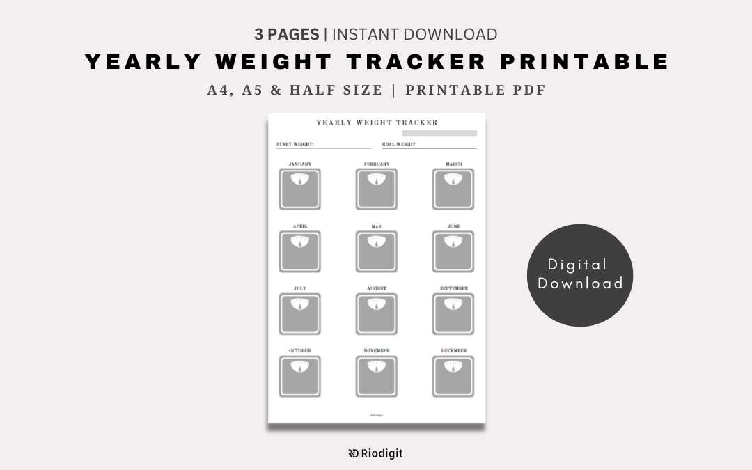 Yearly Weight Tracker Printable - Riodigit: